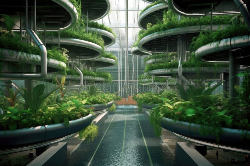 Water Recycle System in Sustainable Plant Stock Illustration ...