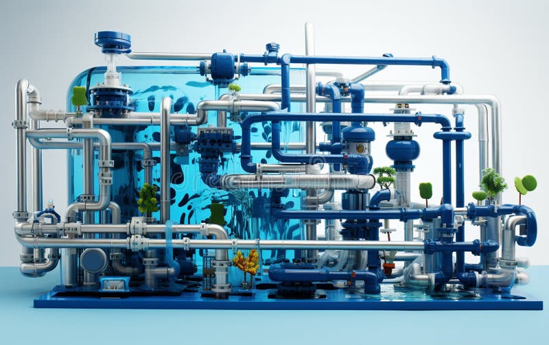 Water Recycling System White Background -Generative Ai Stock ...