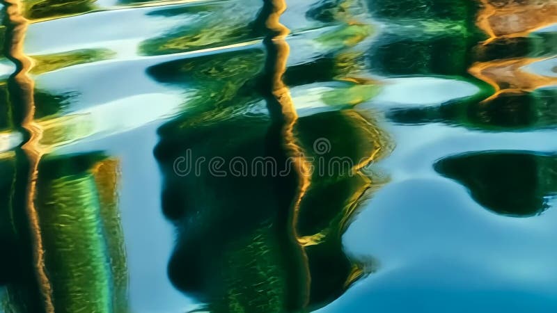 Water Reflection with Abstract Patterns, Serene Colors. Abstract Art ...