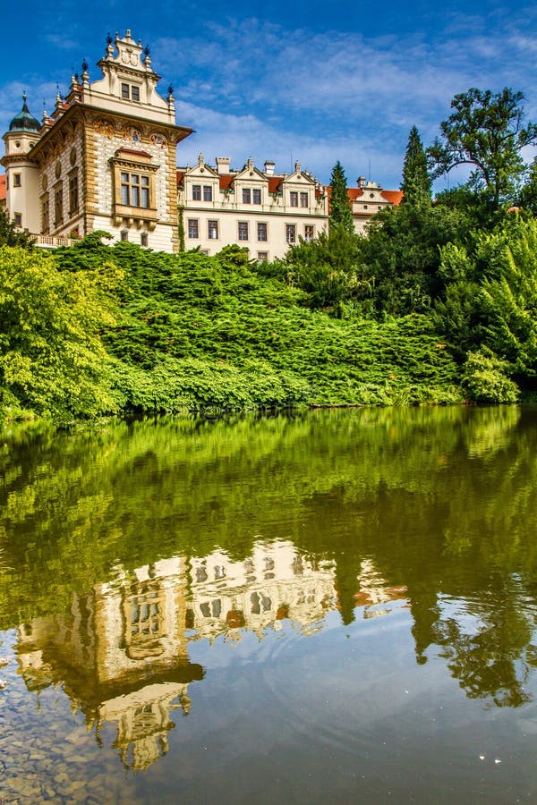 Water Reflection of Castle-Pruhonice,Czech Rep. Stock Photo - Image of ...