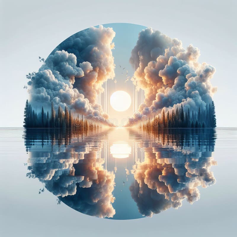 Water Reflection Effect a Reflective Water Surface Effect that Stock ...