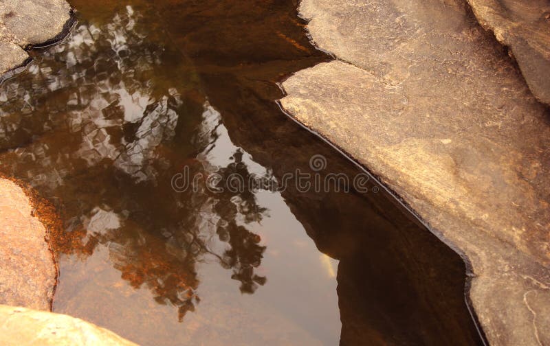 Reflection of rocks stock photo. Image of running, nature - 92931080
