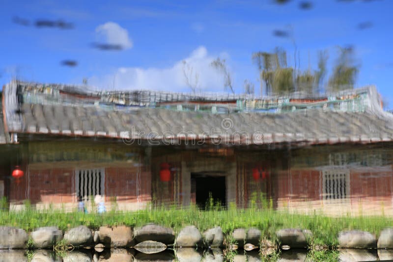 Water Reflection Image of an Old House Stock Image - Image of ...