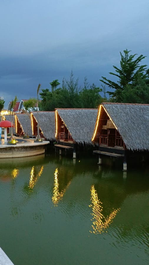 Water Reflection. Lights on in the Afternoon Stock Image - Image of ...