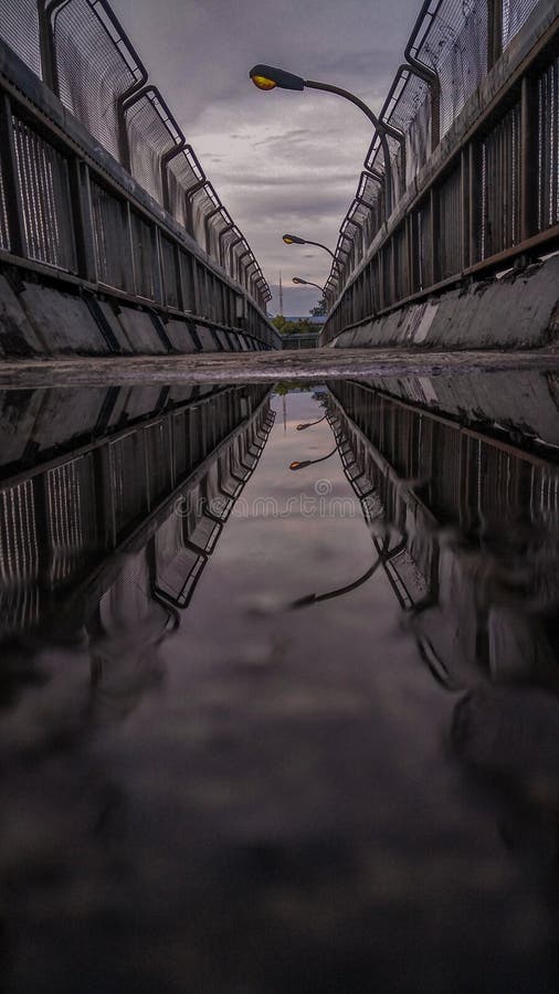 Water Reflection after Rain during the Sunset Stock Image - Image of ...