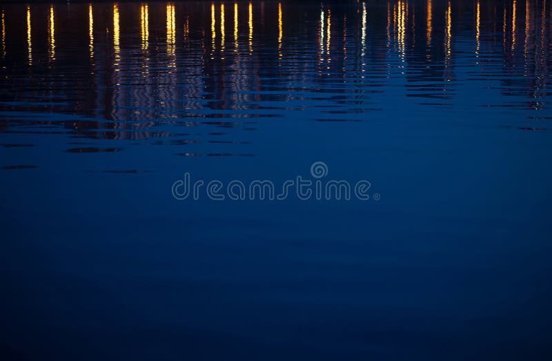 Water Reflection on River at Night. Abstract Stock Photo - Image of ...