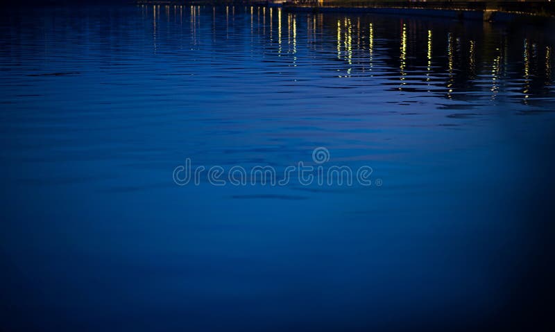 Water Reflection on River at Night. Abstract Stock Photo - Image of ...