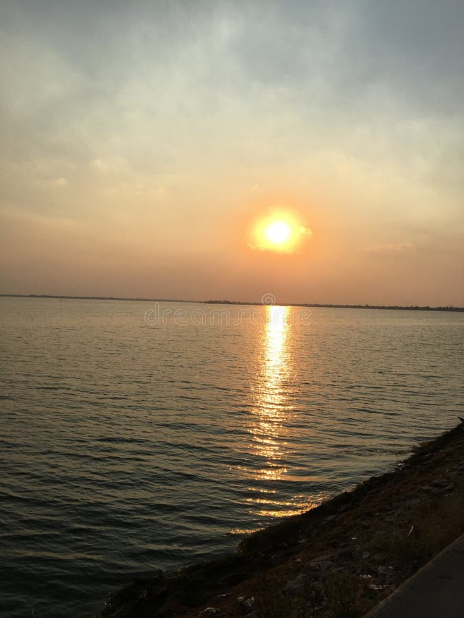 Sunset stock image. Image of water, reflection, sunset - 152914283