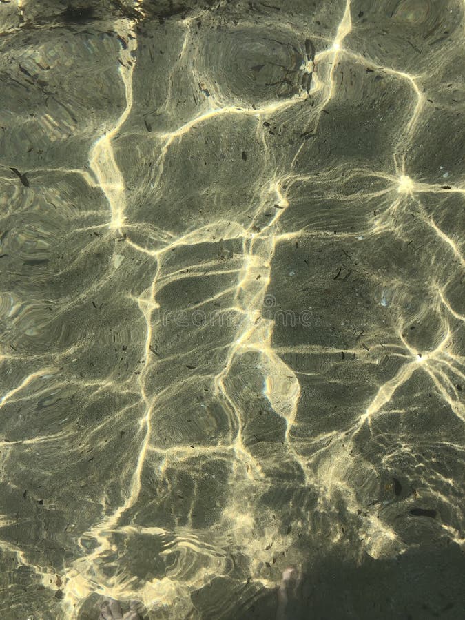 Water Reflection Texture on the Beach Sand. Clean Transparent Water and ...