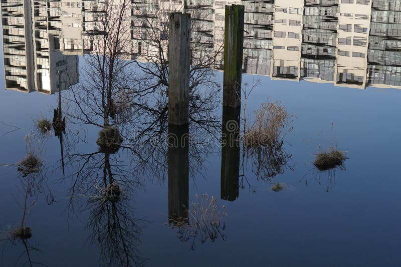 Water, Reflections and Buildings Stock Photo - Image of mooring ...