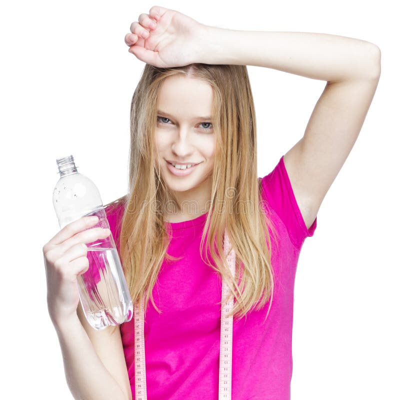 Water Refreshing after Training Stock Photo - Image of beautiful, happy ...