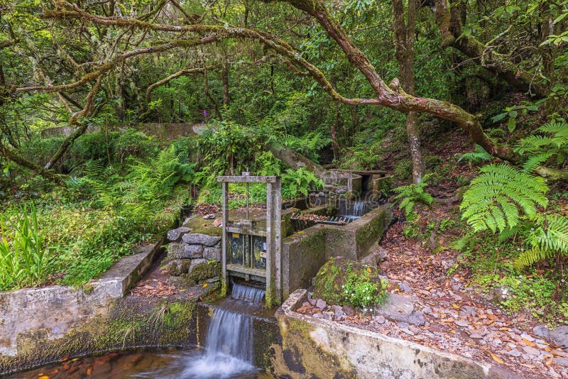 Water Regulation on the Levada Do Furado Stock Image - Image of ...