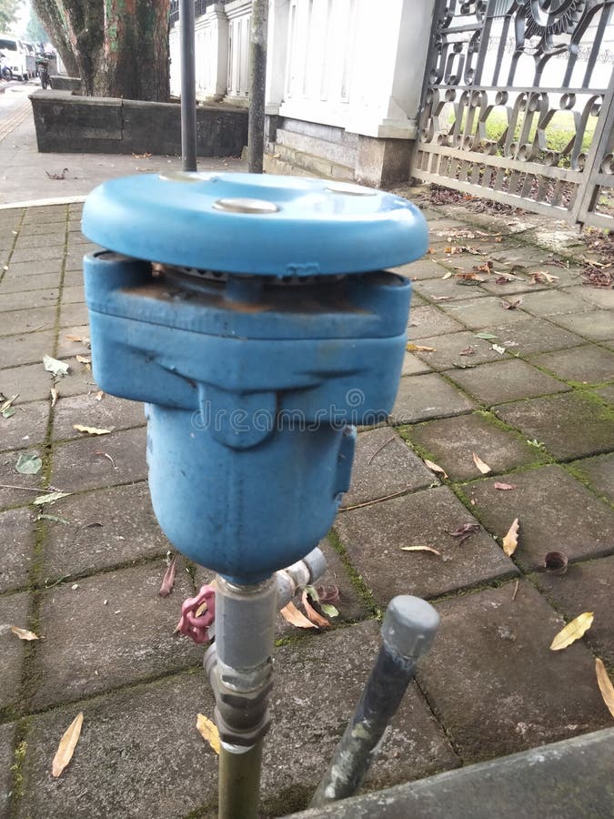 The Water Regulator is Blue Stock Photo - Image of regulator, installed ...