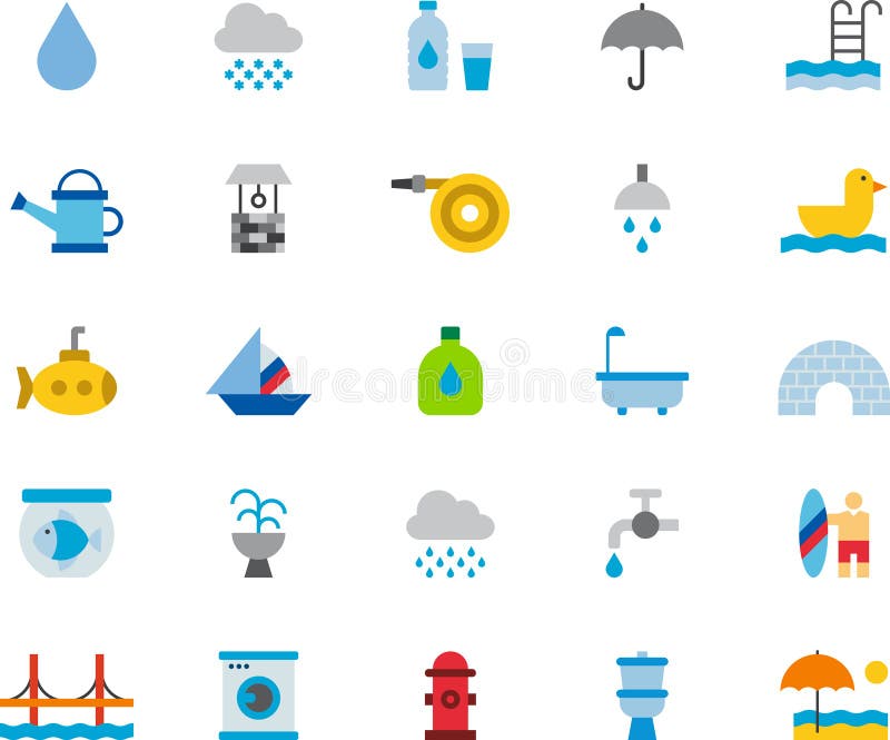 Water icons stock vector. Illustration of drinking, icons - 28567307