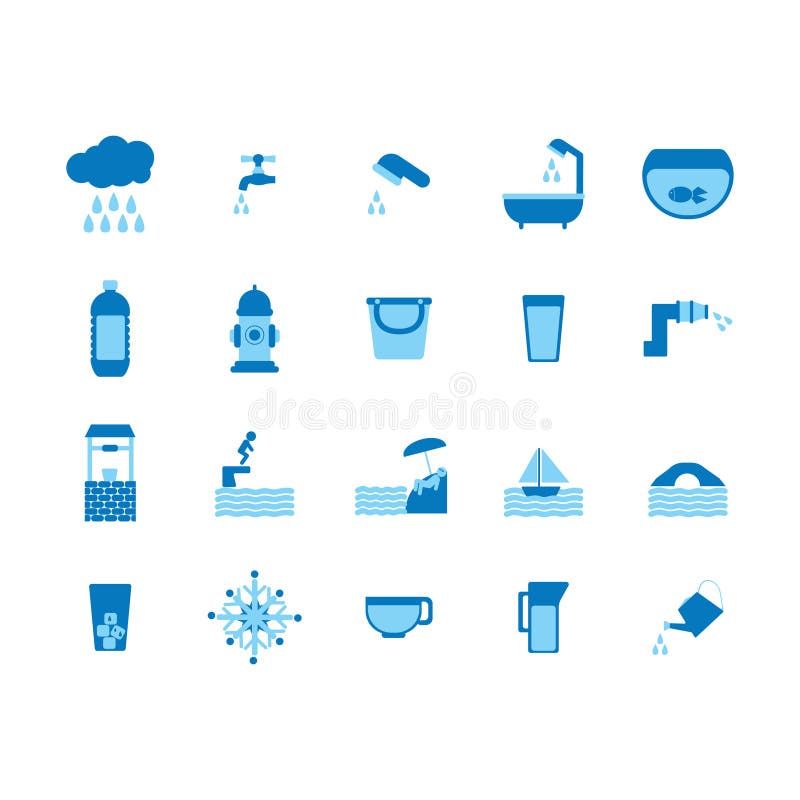 Water Related Icons Set. Vector Illustration Decorative Background ...