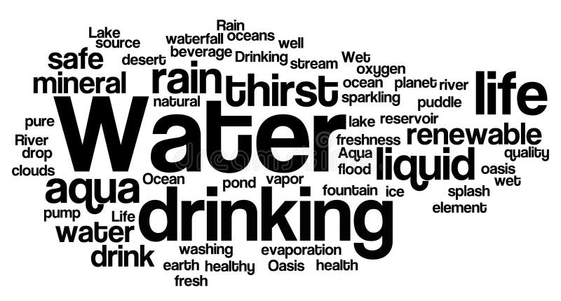 Water Related Words Word Cloud Stock Illustration - Illustration of ...