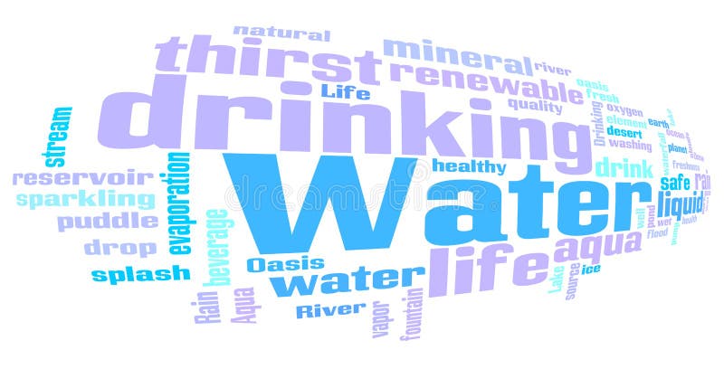 Water Related Words Word Cloud Stock Illustration - Illustration of ...