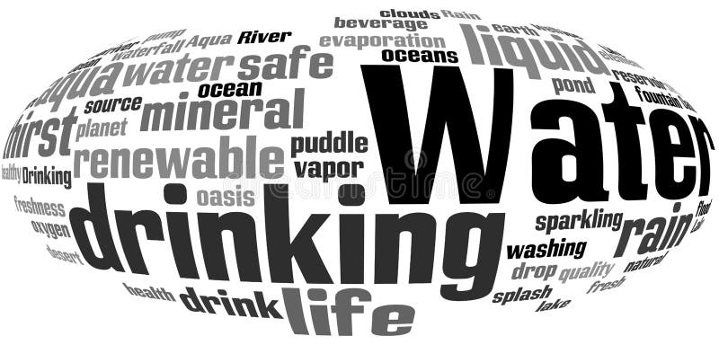 Water Related Words Word Cloud Stock Illustration - Illustration of ...