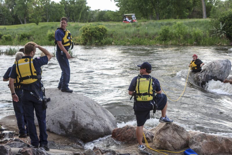 Water Rescue on river editorial stock photo. Image of worker - 71325928
