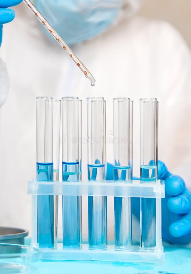 Water Research in the Laboratory. Selective Focus Stock Image - Image ...