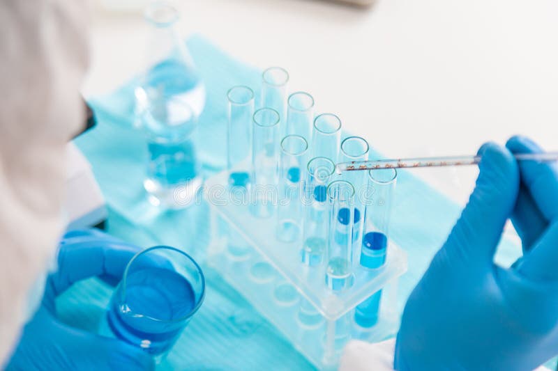 Water Research in the Laboratory. Selective Focus Stock Image - Image ...