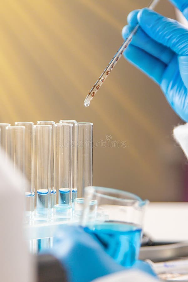 Water Research in the Laboratory. Selective Focus Stock Image - Image ...
