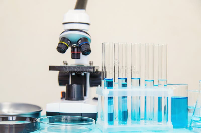 Water Research in the Laboratory. Selective Focus Stock Image - Image ...