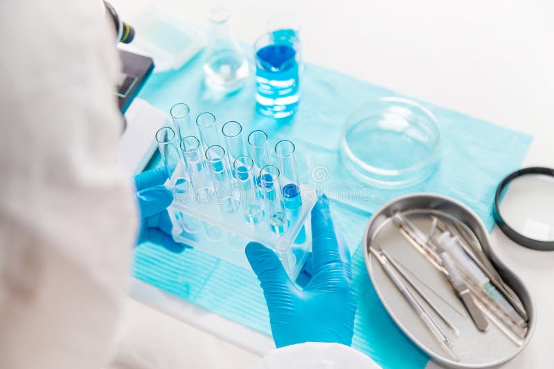 Water Research in the Laboratory. Selective Focus Stock Image - Image ...