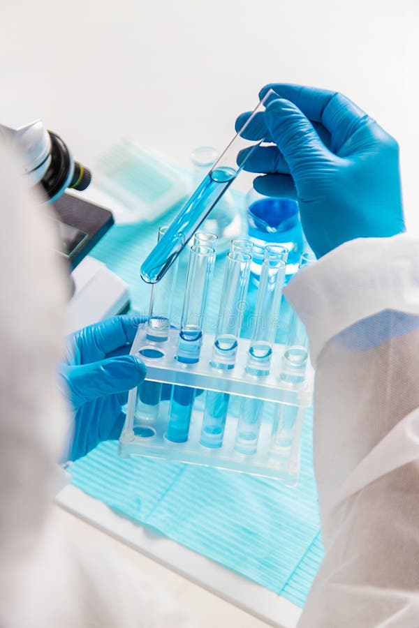 Water Research in the Laboratory. Selective Focus Stock Image - Image ...