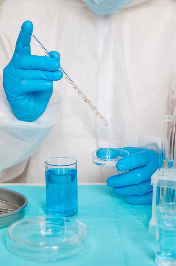 Water Research in the Laboratory. Selective Focus Stock Image - Image ...