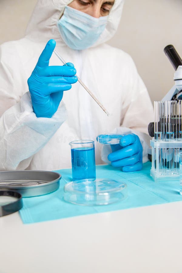 Water Research in the Laboratory. Selective Focus Stock Image - Image ...