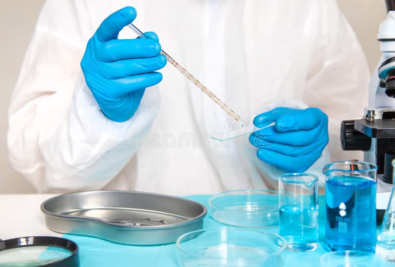 Water Research in the Laboratory. Selective Focus Stock Image - Image ...