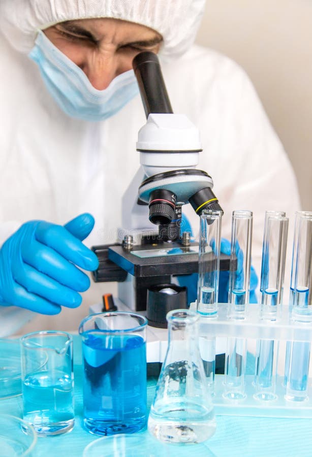 Water Research in the Laboratory. Selective Focus Stock Image - Image ...