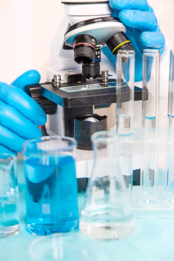 Water Research in the Laboratory. Selective Focus Stock Image - Image ...