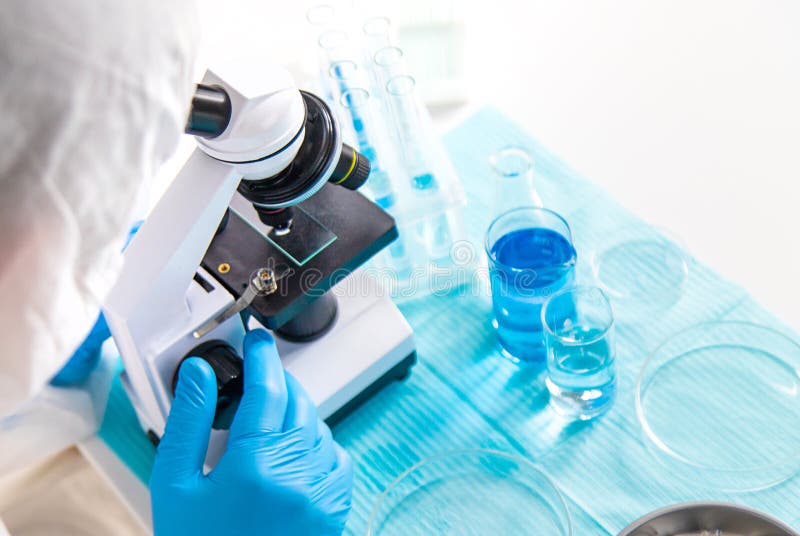 Water Research in the Laboratory. Selective Focus Stock Image - Image ...