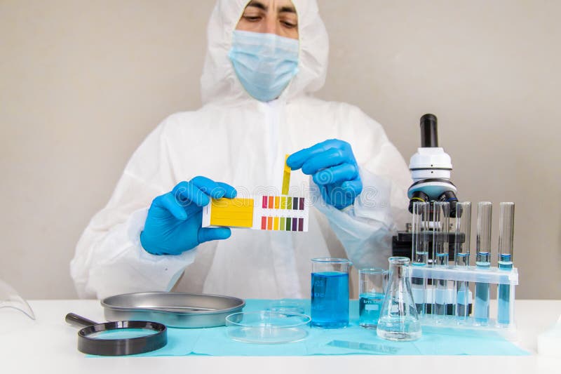 Water Research in the Laboratory. Selective Focus Stock Image - Image ...