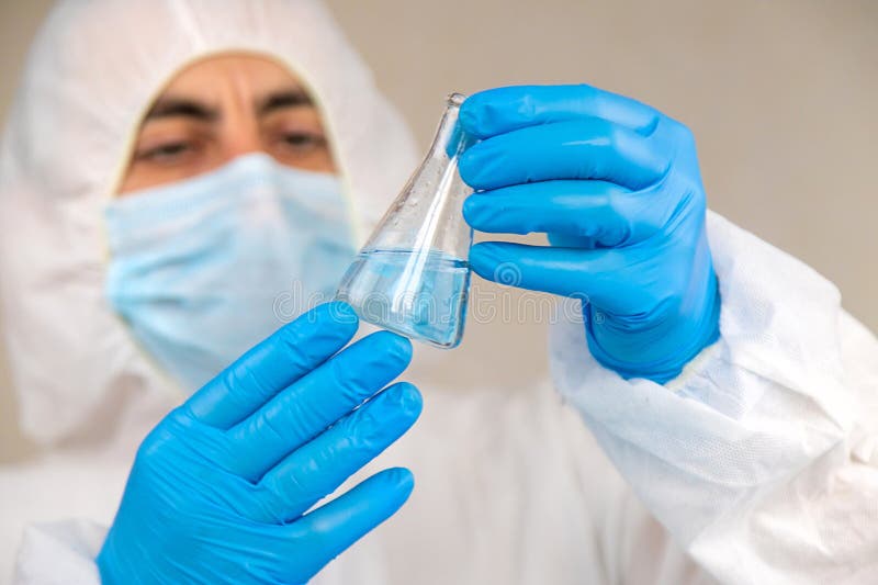 Water Research in the Laboratory. Selective Focus Stock Image - Image ...