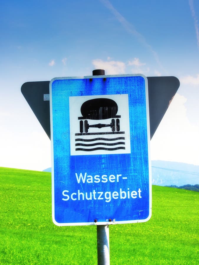 Water reserve sign (2) stock image. Image of tank, germany - 36180639