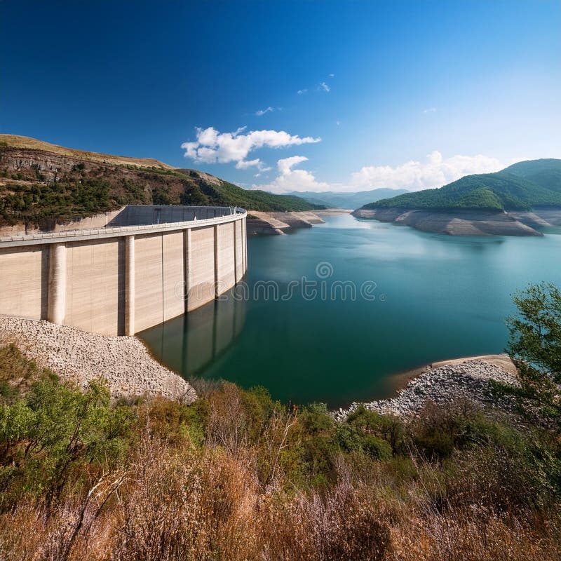 Water Reservoir, AI Generated Stock Illustration - Illustration of ...