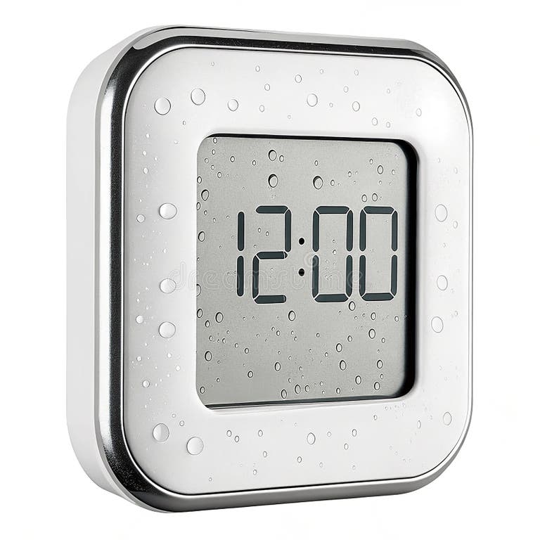 Water Resistant Digital Shower Clock Stock Illustration - Illustration ...
