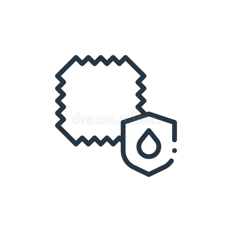 Water Resistant Icon Vector from Fabric Features Concept. Thin Line ...