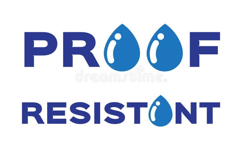 Water Resistant and Proof Logo , Icon . Blue Version Stock Vector ...