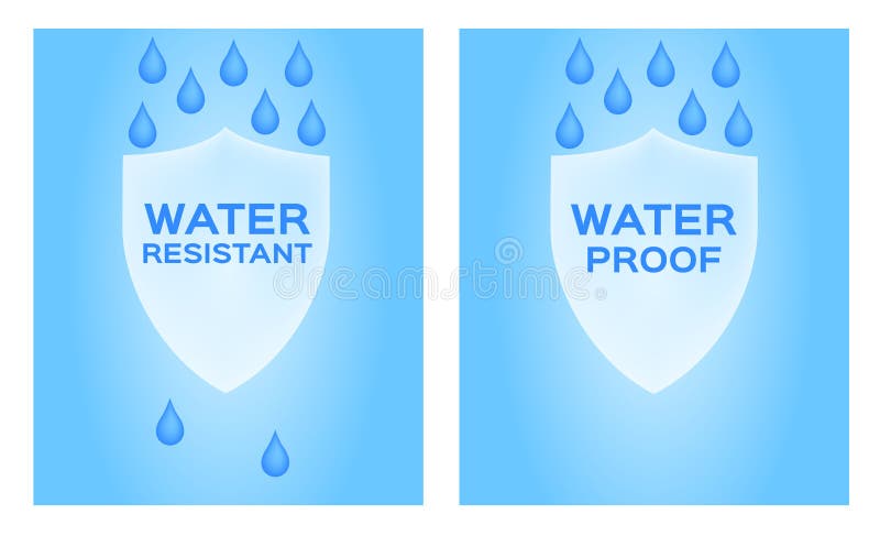 Water Resistant and Water Proof Logo , Icon and Vector Stock Vector ...