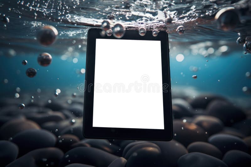 Water-resistant Tablet, Underwater Usage Stock Illustration ...