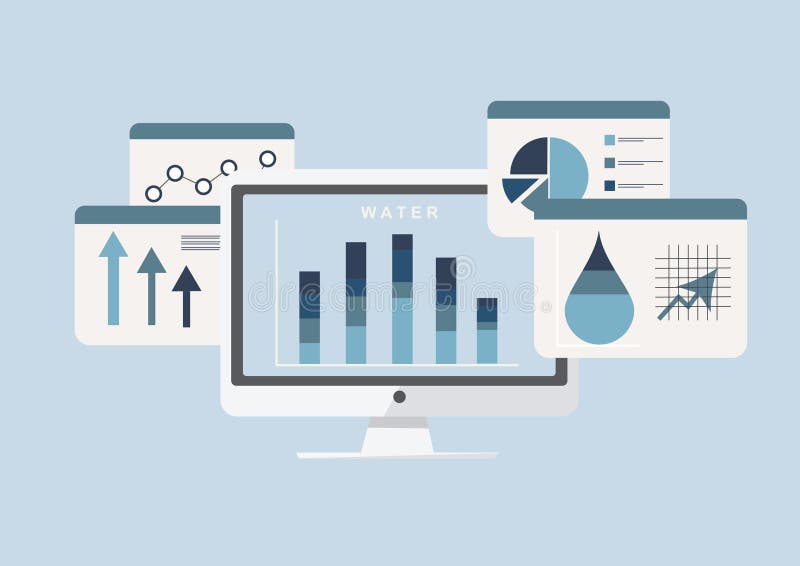 Water Resource Management Data Analysis Stock Vector - Illustration of ...