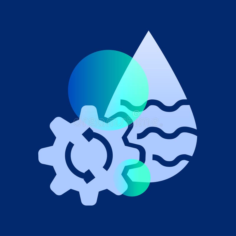 Water Resources Glassmorphism Illustration. Transparency Blur Elements ...