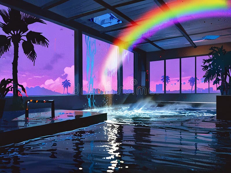 Water Retro Art Illustration Image Stock Illustration - Illustration of ...