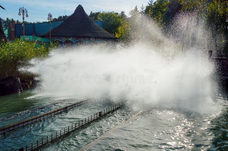 Water Ride with Many Splash Stock Photo - Image of rest, entertainment ...