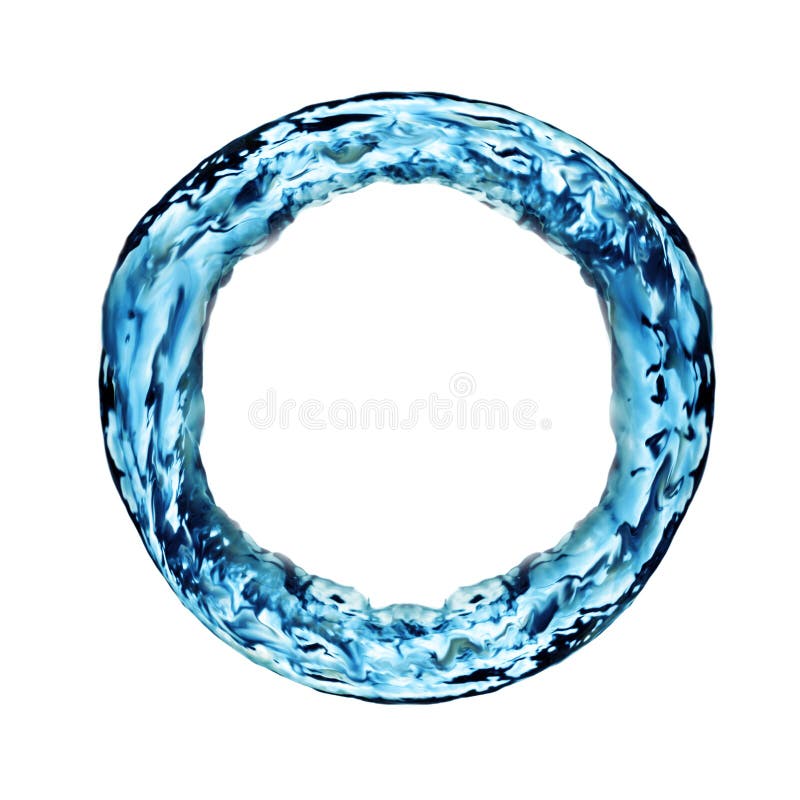 Water Splash Banner Logo, Watercolor Blue Ink Circle Ring Frame Vector ...