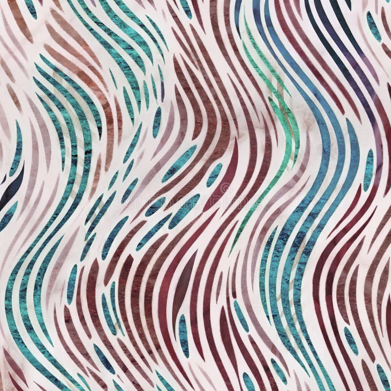 Simple Minimalist Small Waves Pattern, Picturesque, Vivid and Bright Stock Illustration ...